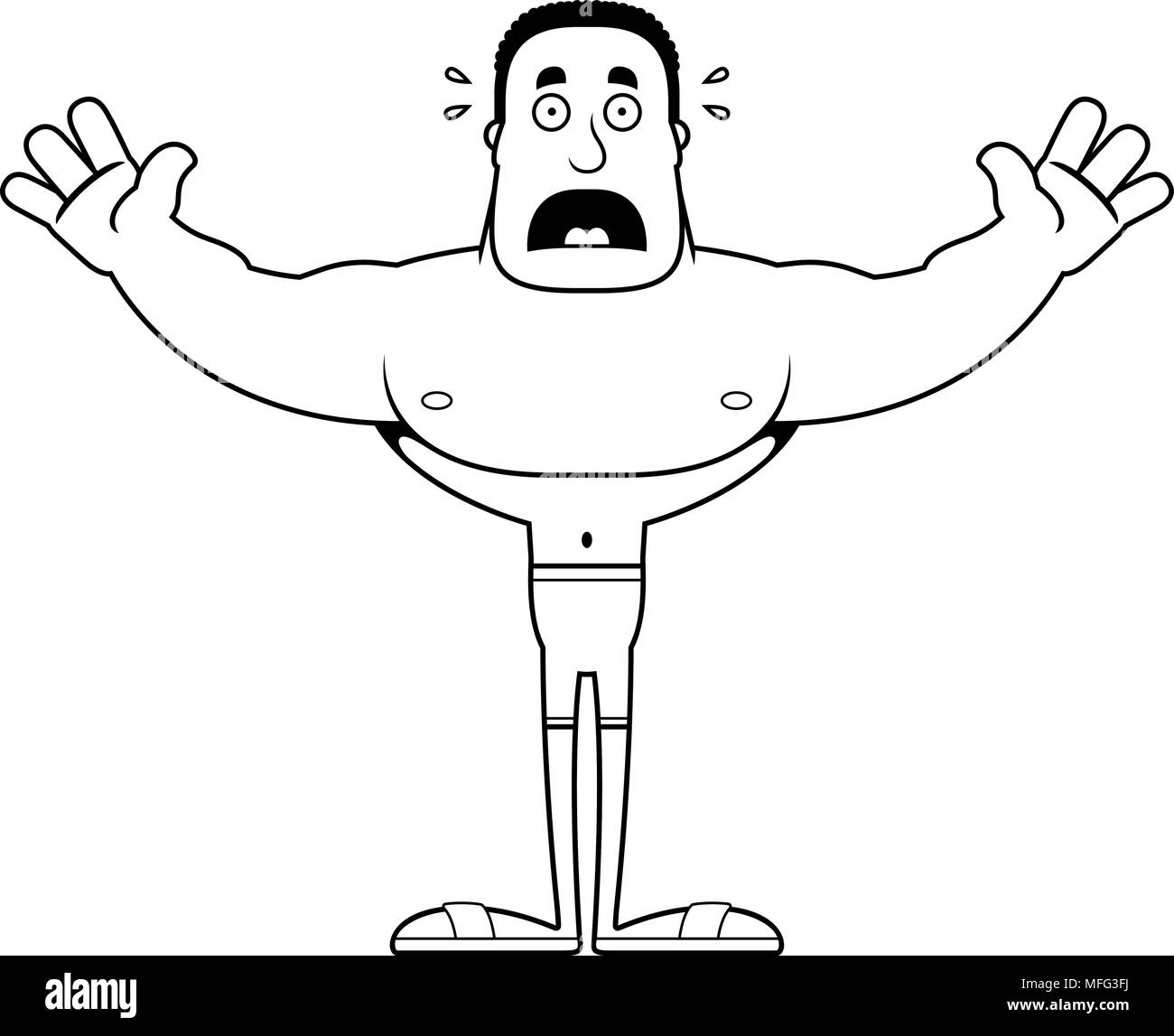 A cartoon man looking scared in a swimsuit Stock Vector Image & Art - Alamy