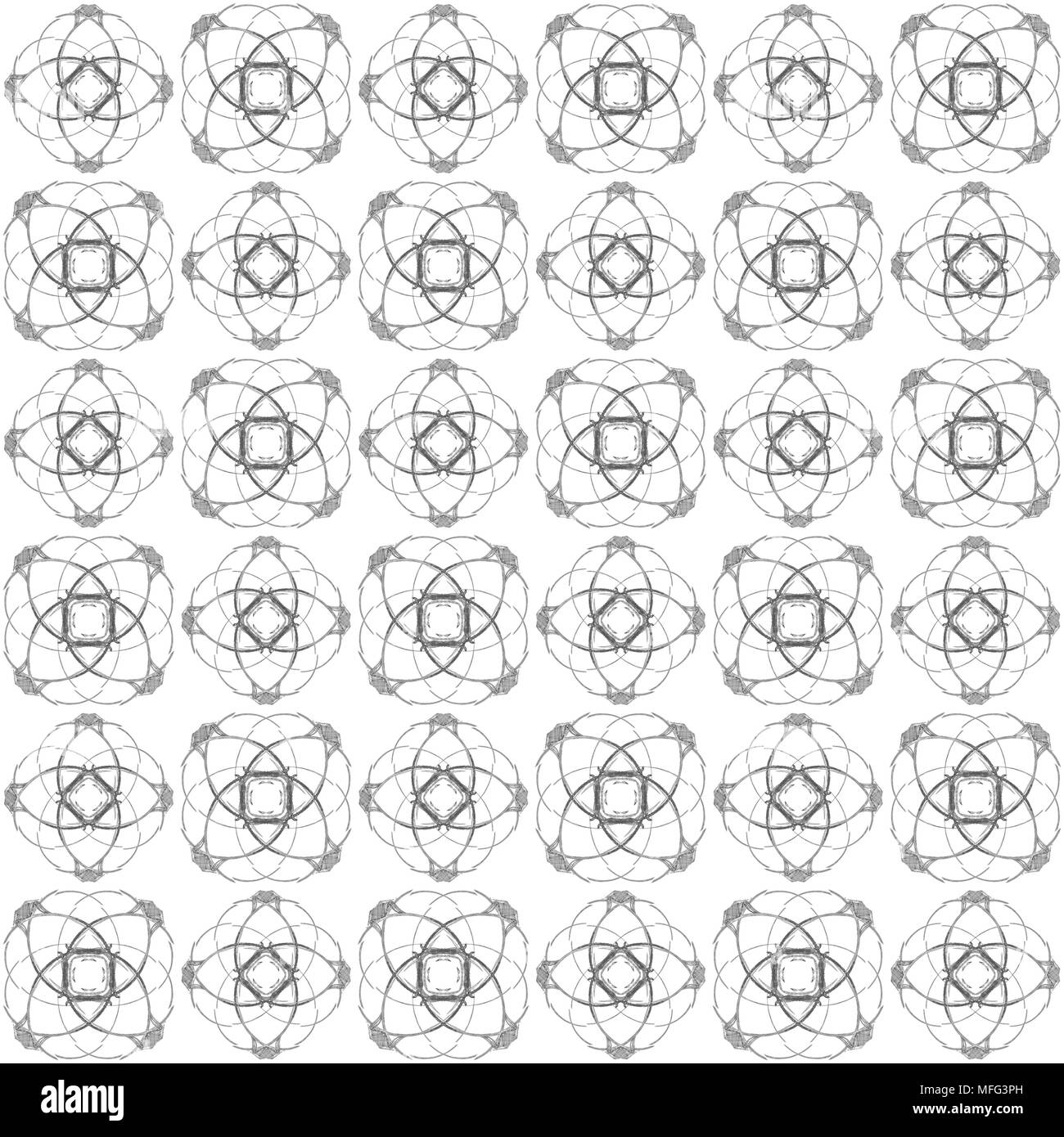 Seamless abstract black texture fractal patterns on white background ...