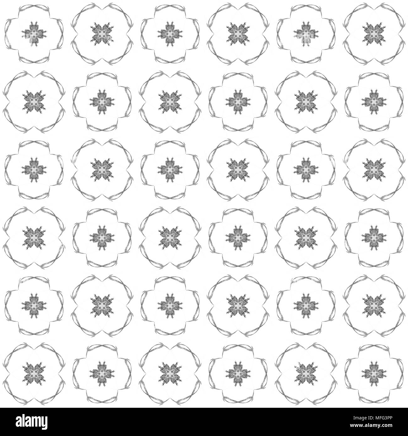 Seamless abstract black texture fractal patterns on white background ...