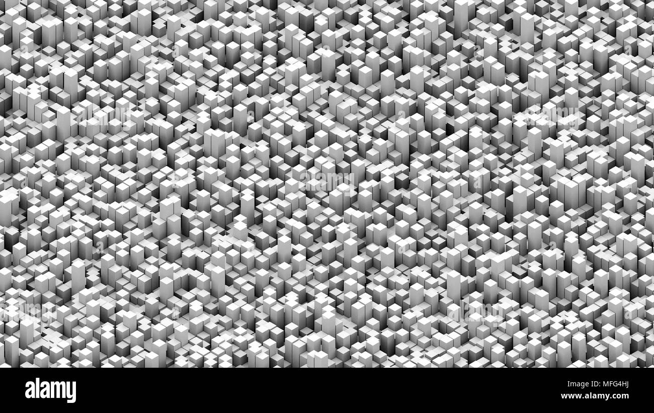 Many abstract rectangular blocks, optical Illusion, modern computer ...