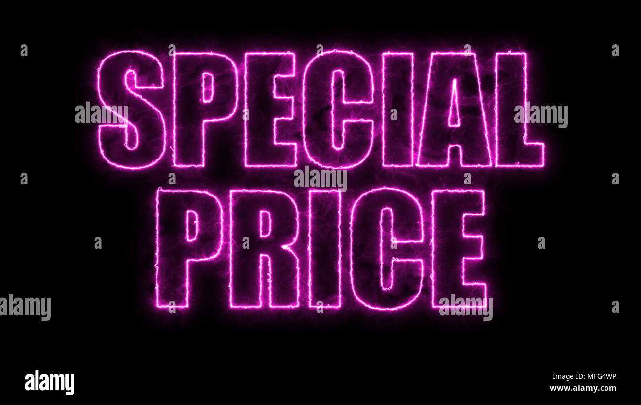 Letters of Special price text on black, 3d rendering background ...