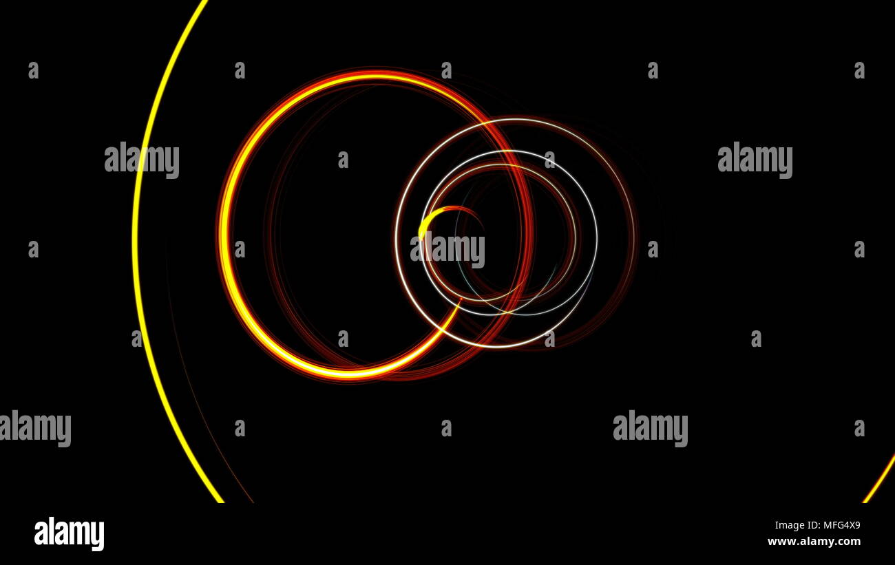 Abstract spiral rotating glow lines, computer generated background, 3D ...