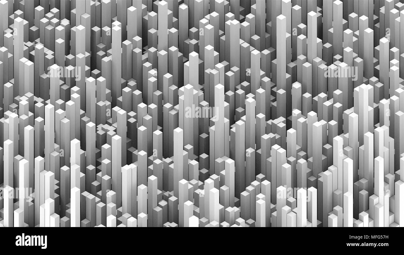 Many abstract rectangular blocks, optical Illusion, modern computer ...