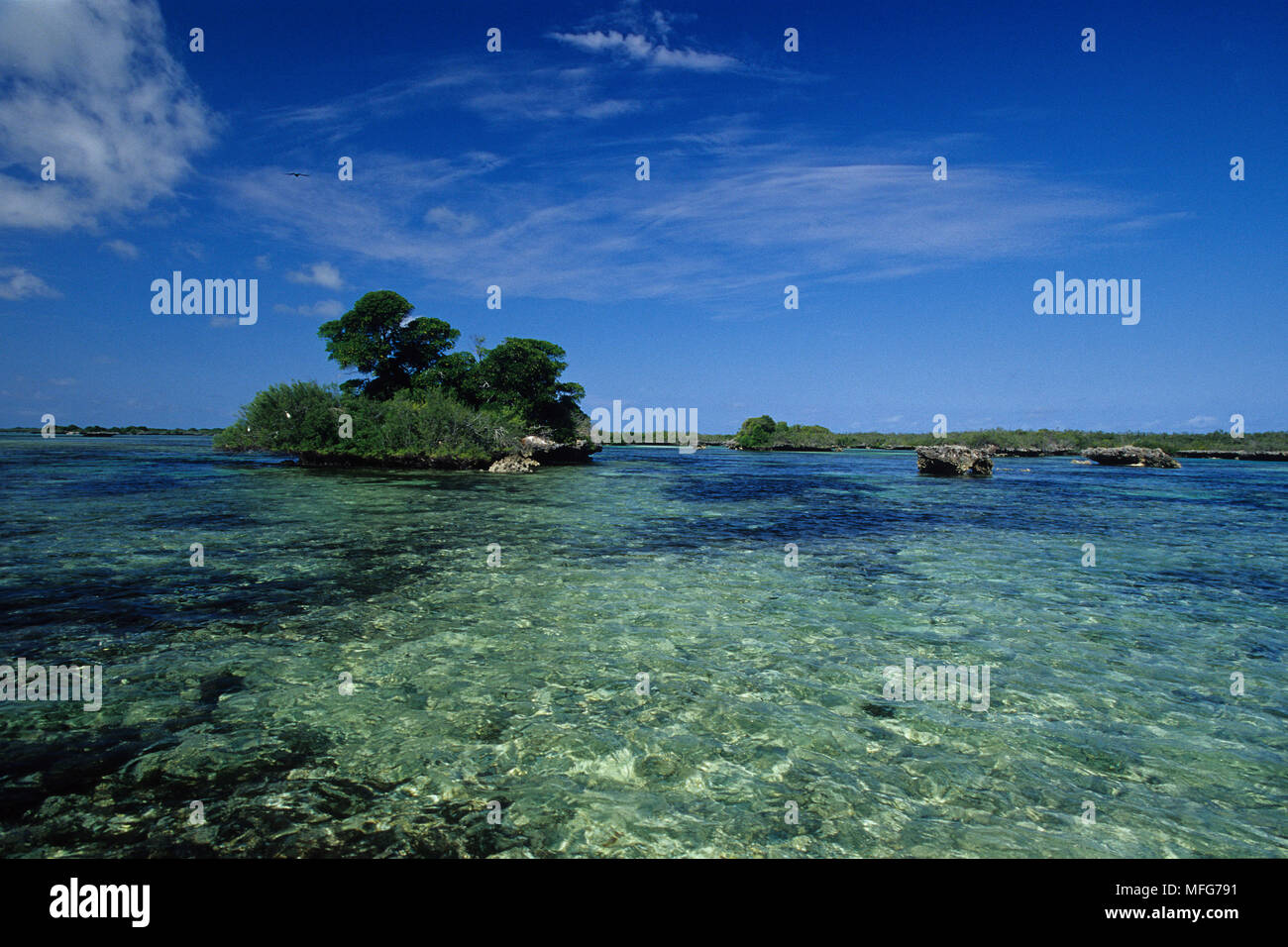 small island inside the lagoon, Aldabra Atoll, Natural World Heritage ...
