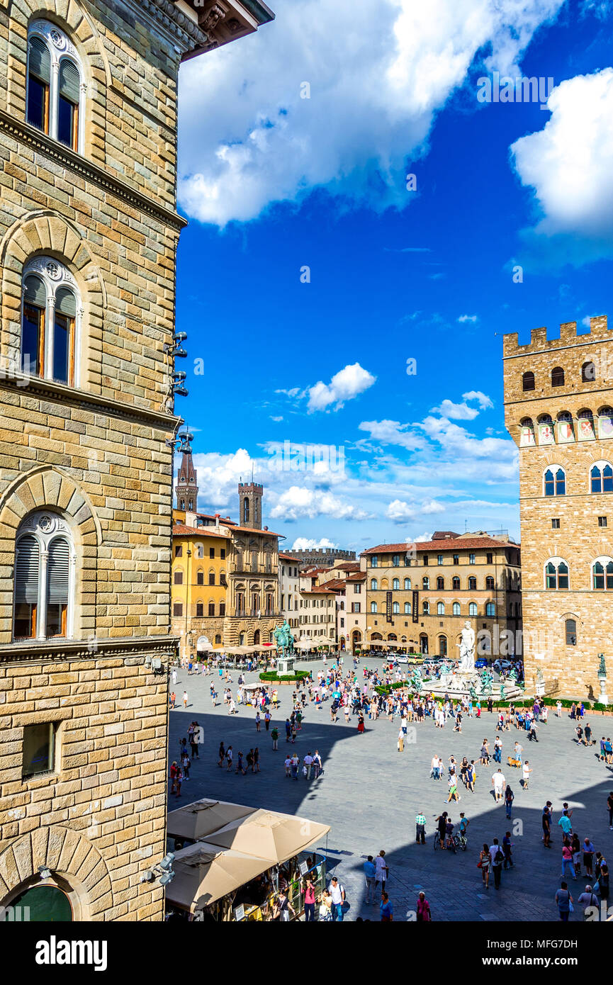 Piazza della Signoria in Florence, Italy. The city's heart, a square ...