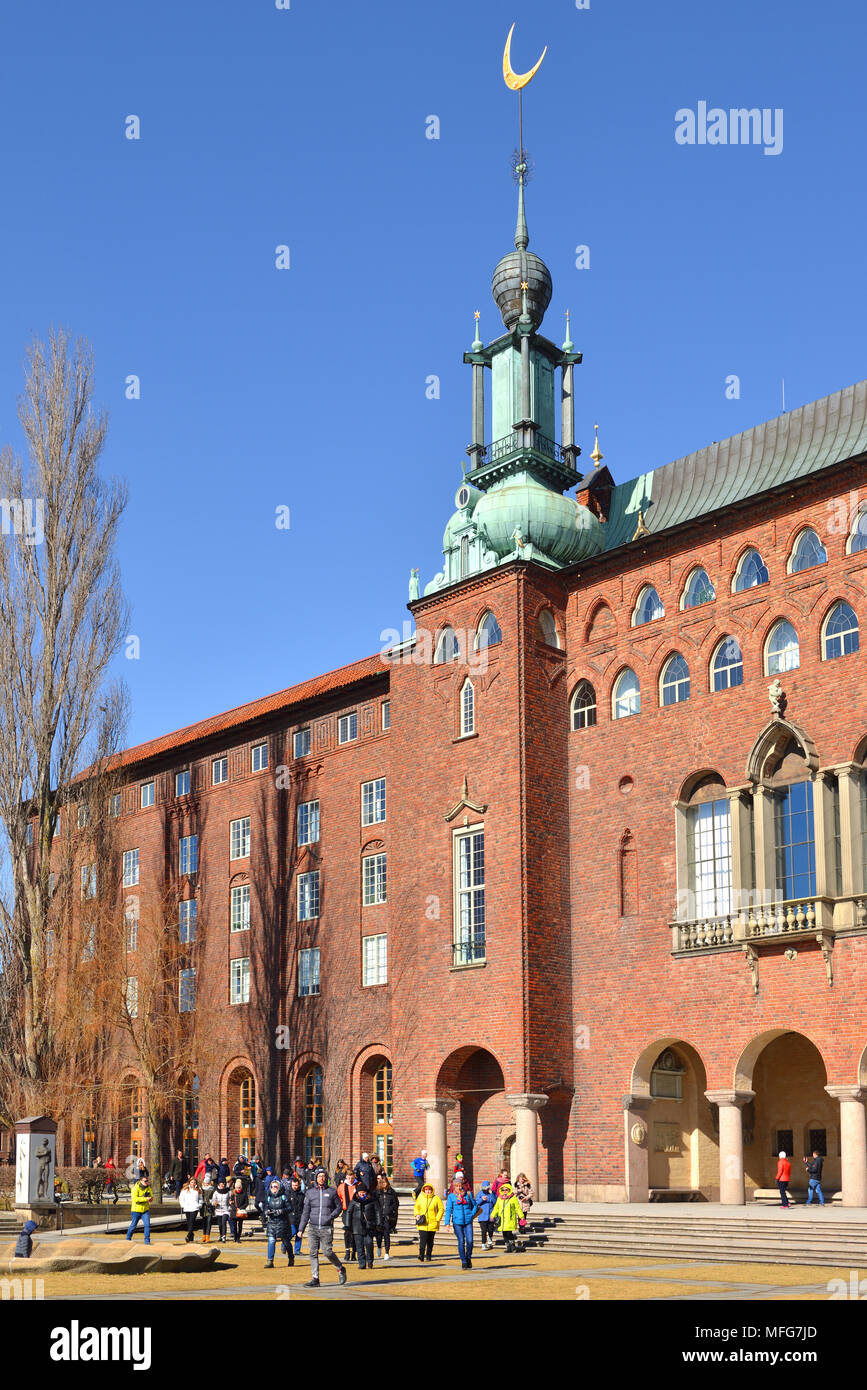 Tourists in Stockholm City Hall (Stadshuset Stock Photo - Alamy