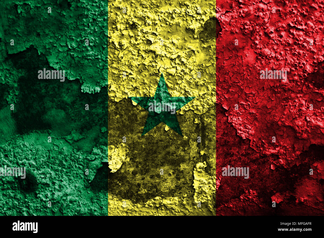 Flag senegal on weathered hi-res stock photography and images - Alamy