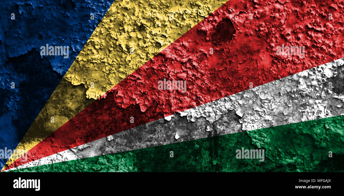 Old Seychelles grunge background flag Stock Photo - Alamy