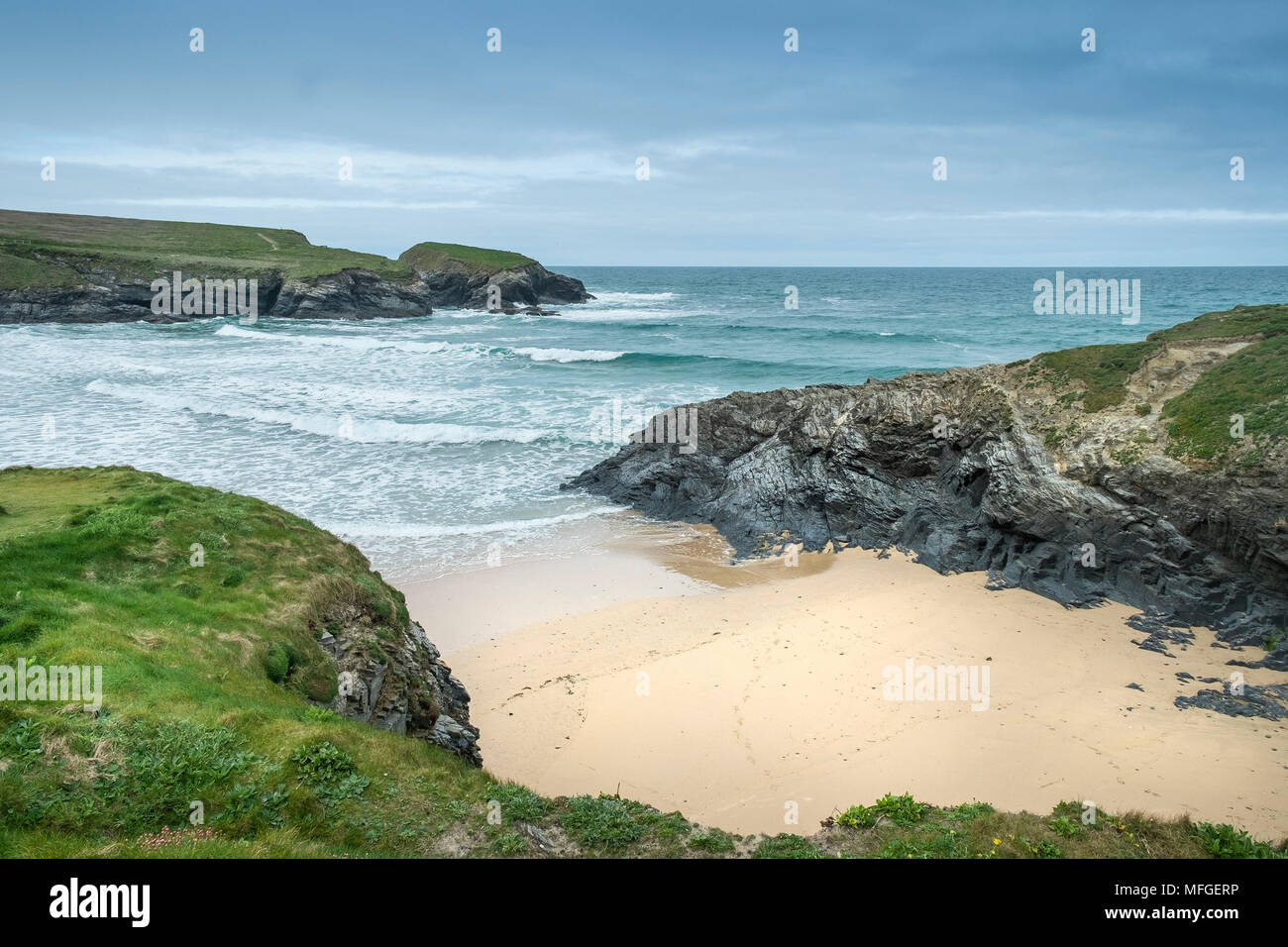 Treyarnon Bay on the North Cornwall Coast Stock Photo - Alamy