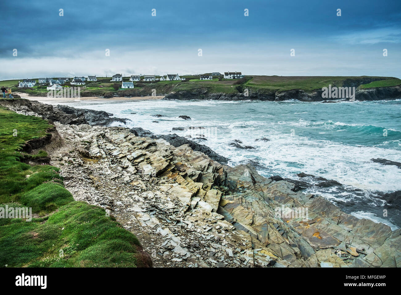 Treyarnon Bay on the North Cornwall coast Stock Photo - Alamy