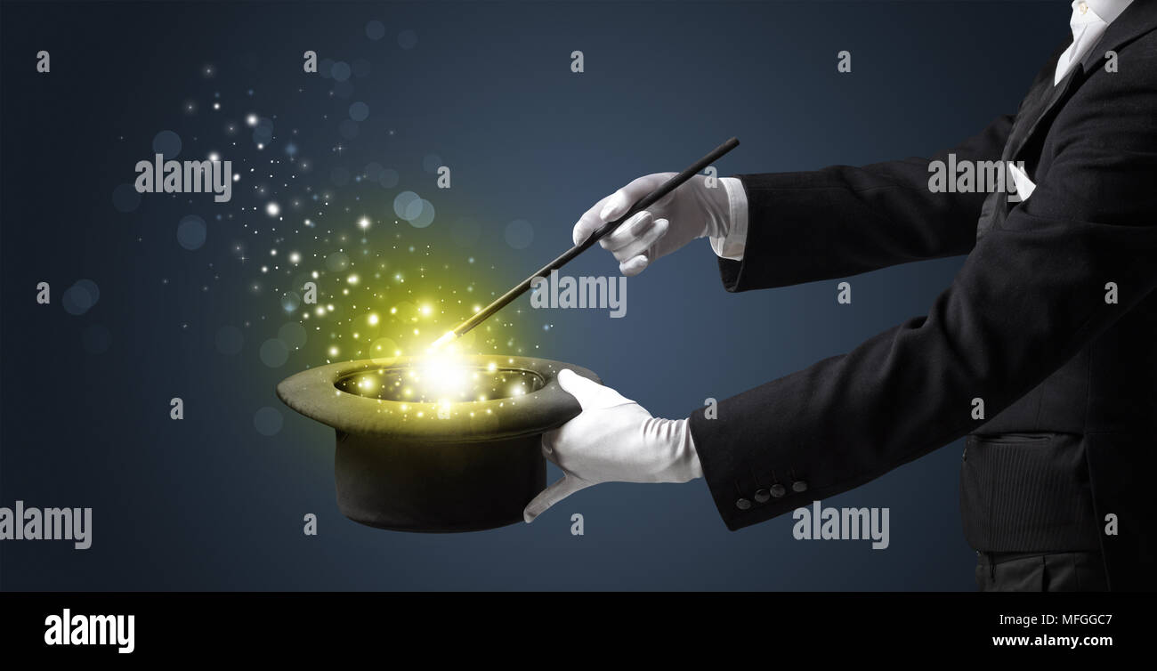White glove hand conjuring something mysterious Stock Photo - Alamy