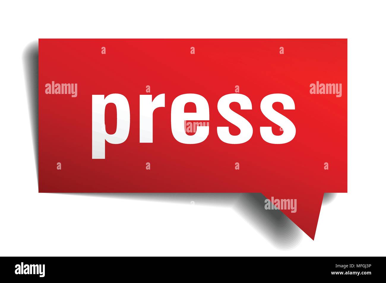 press red 3d square isolated speech bubble Stock Vector Image & Art - Alamy