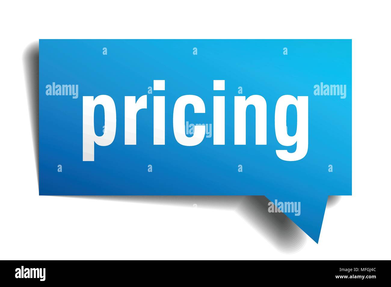 pricing blue 3d square isolated speech bubble Stock Vector Image & Art ...