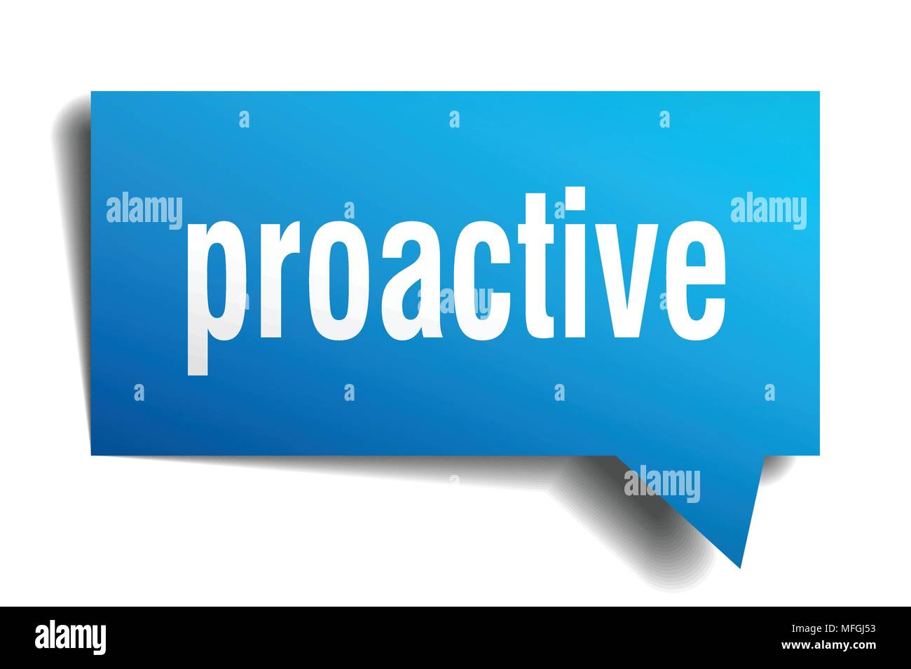 proactive blue 3d square isolated speech bubble Stock Vector Image ...