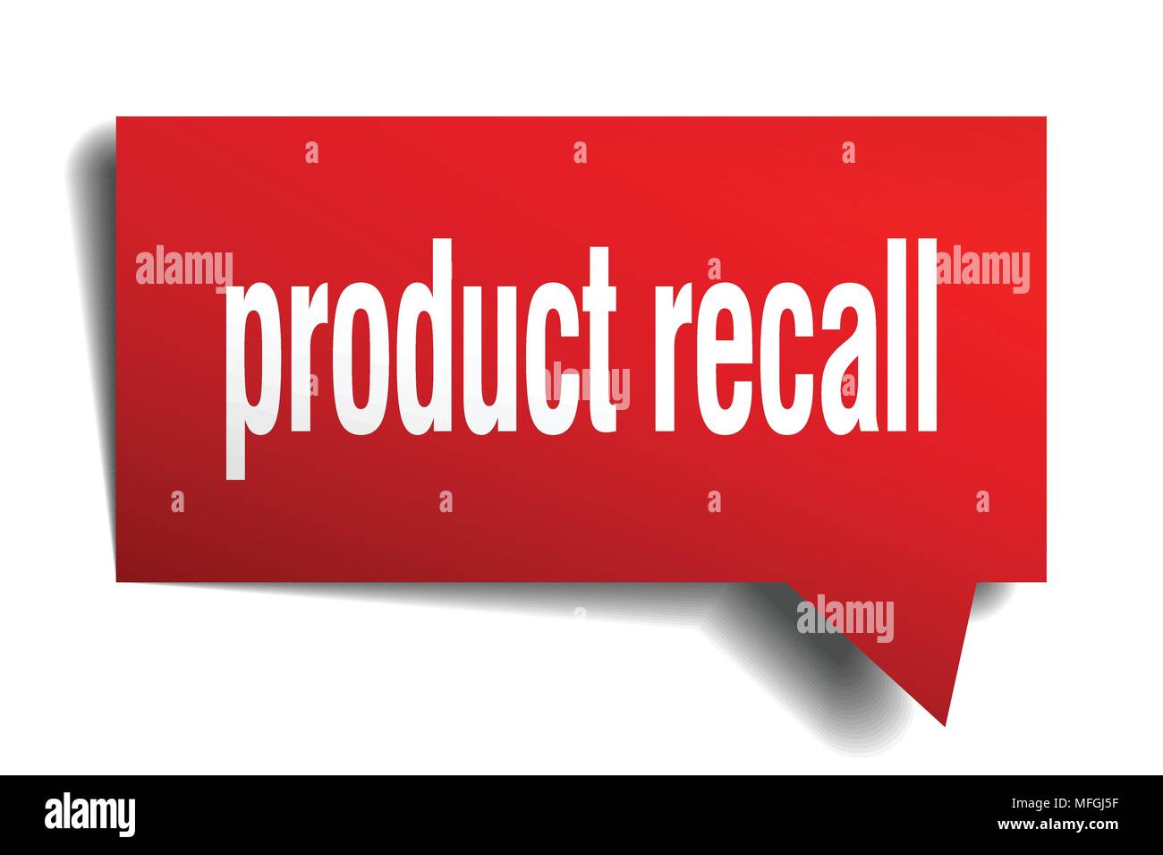 product recall red 3d square isolated speech bubble Stock Vector Image ...