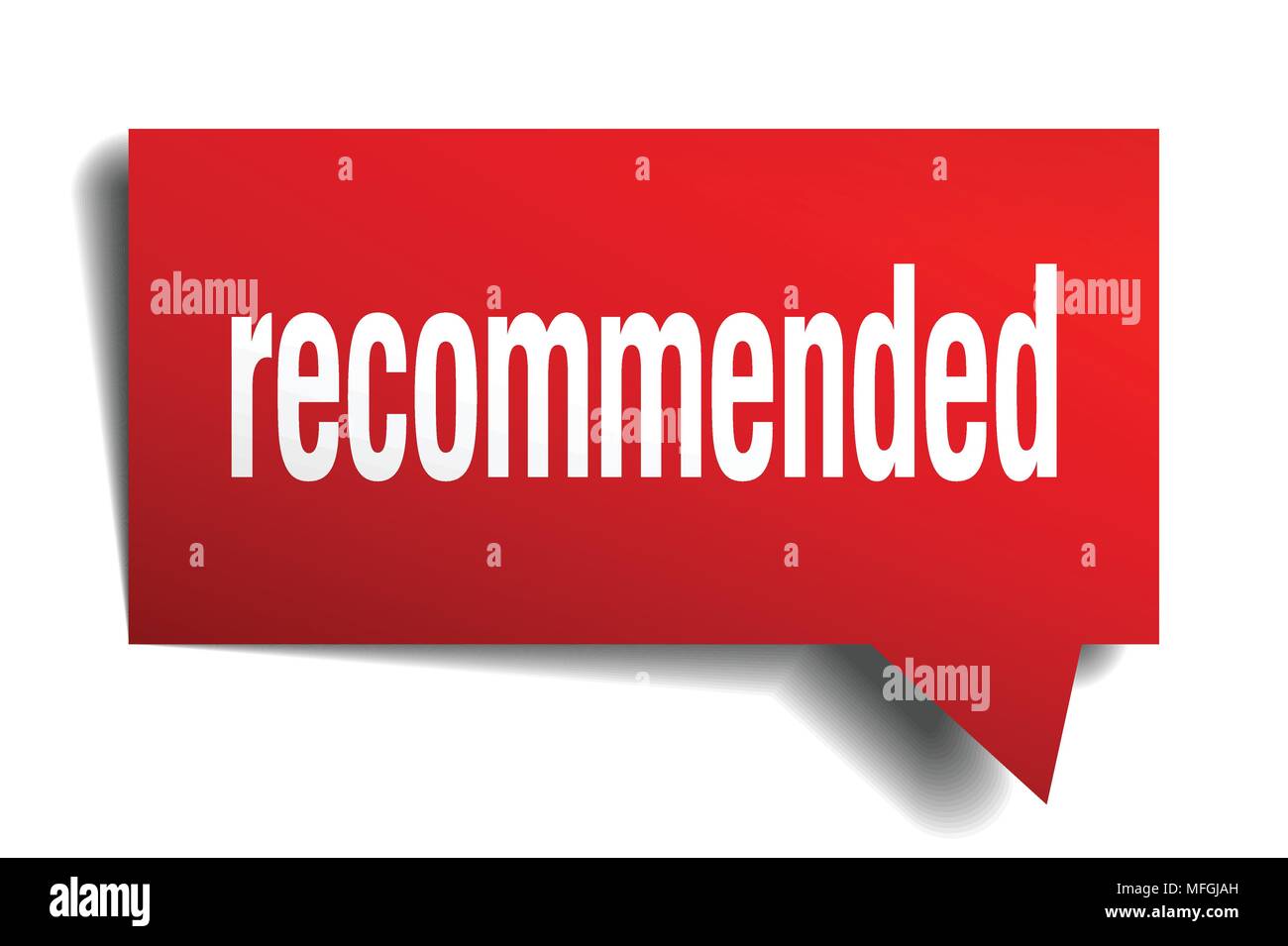 recommended red 3d square isolated speech bubble Stock Vector Image ...