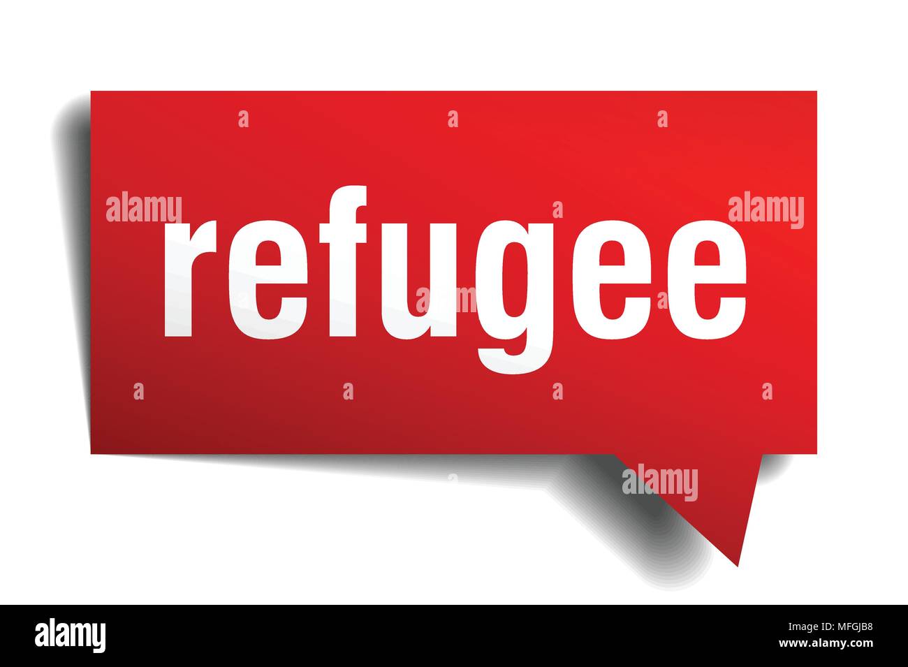 refugee red 3d square isolated speech bubble Stock Vector Image & Art ...