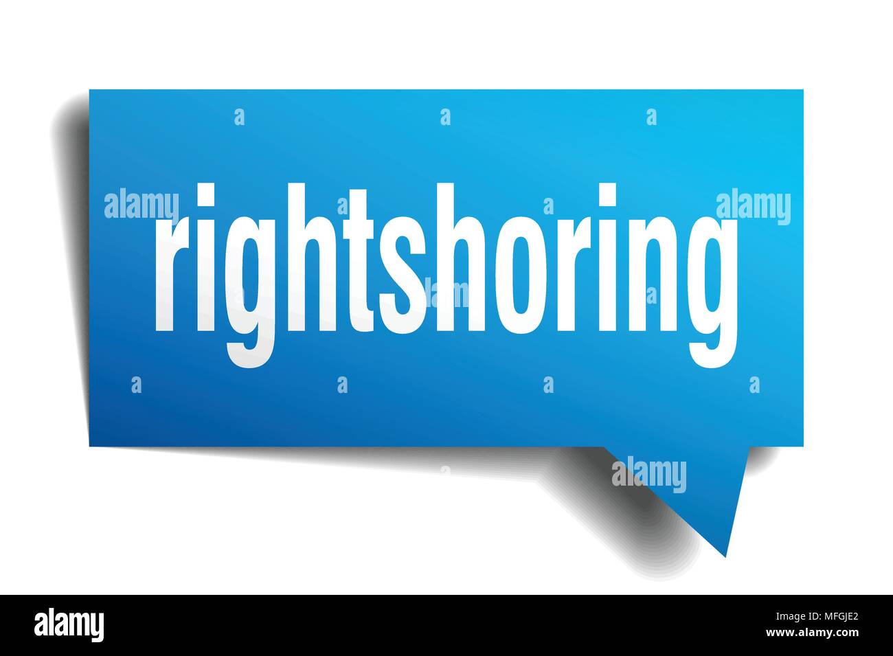 rightshoring blue 3d square isolated speech bubble Stock Vector Image ...