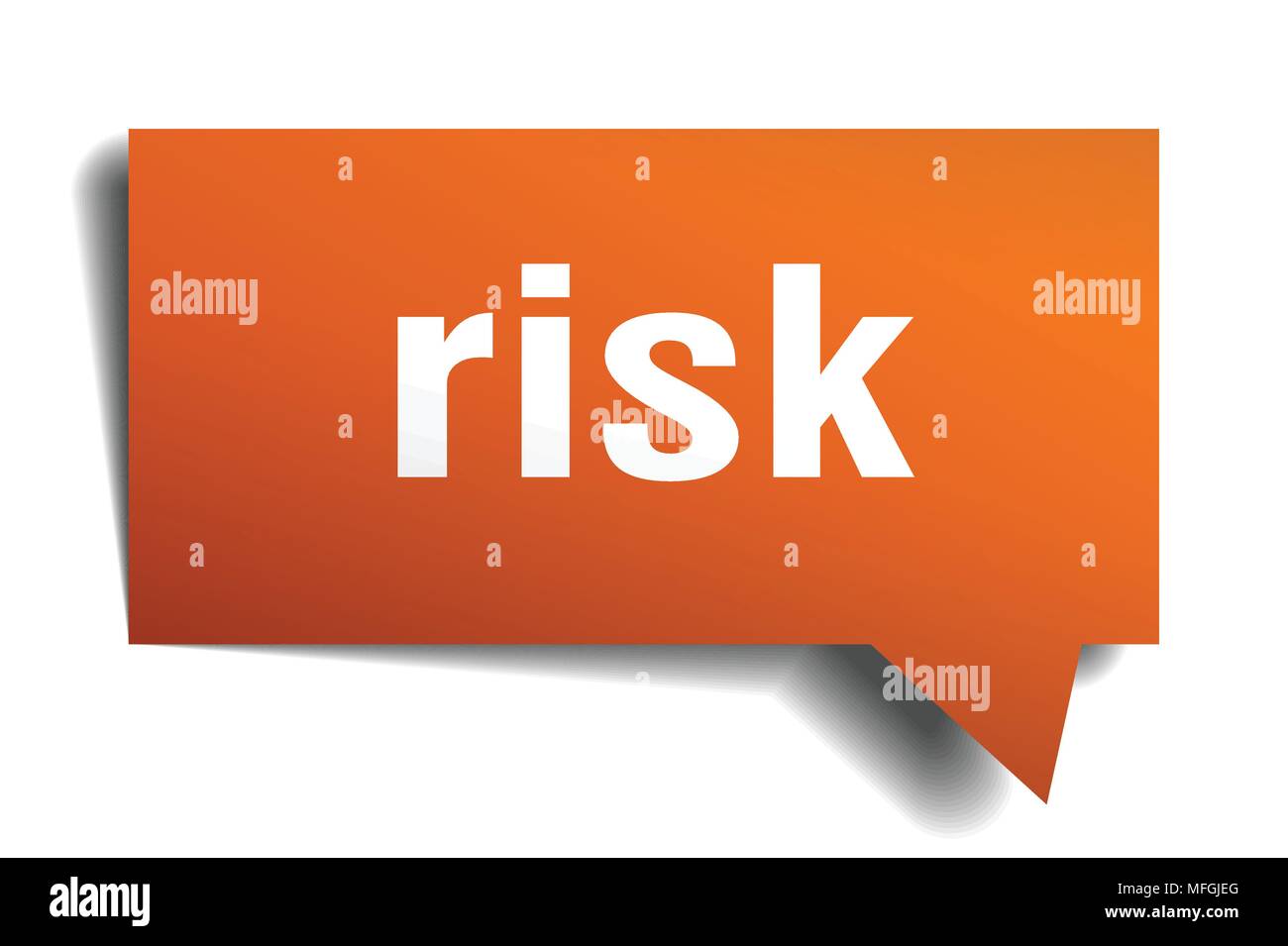 risk orange 3d square isolated speech bubble Stock Vector Image & Art ...