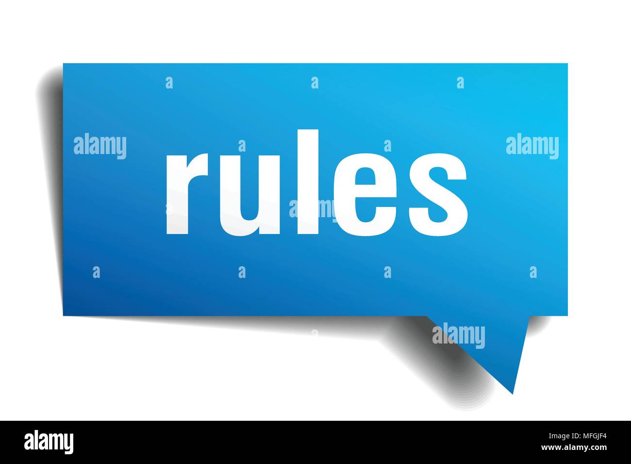 rules blue 3d square isolated speech bubble Stock Vector Image & Art ...