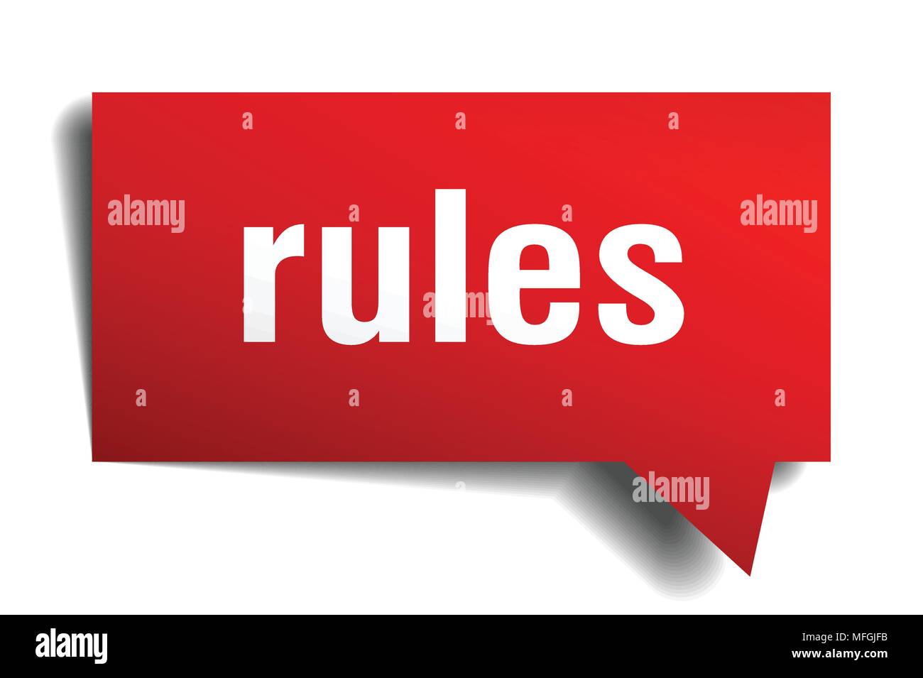rules red 3d square isolated speech bubble Stock Vector Image & Art - Alamy