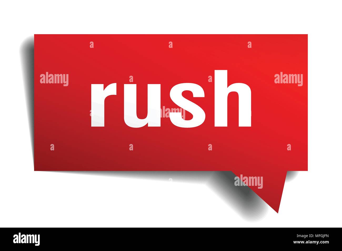 rush red 3d square isolated speech bubble Stock Vector Image & Art - Alamy