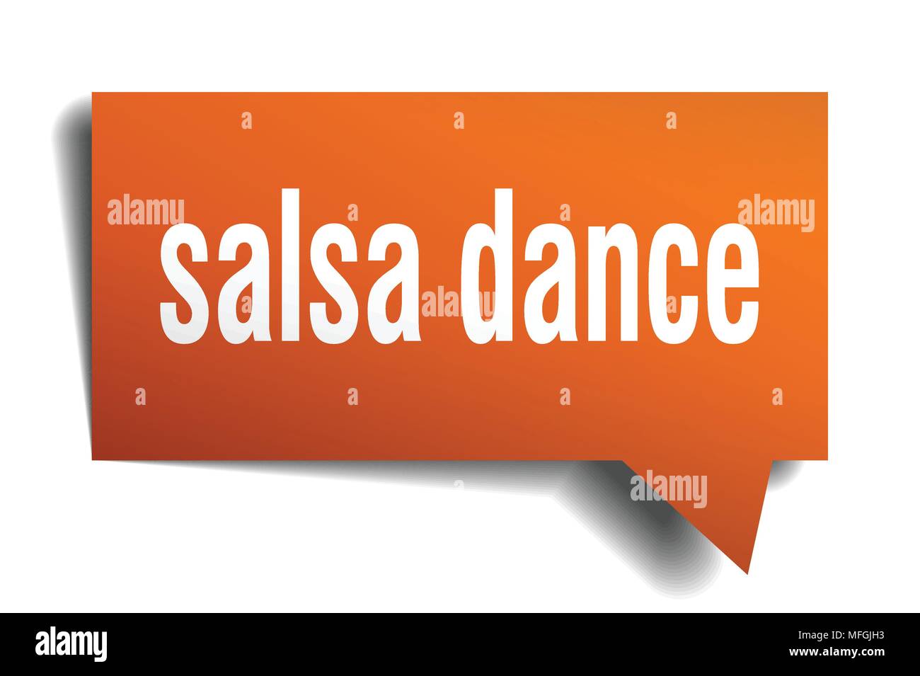 salsa dance orange 3d square isolated speech bubble Stock Vector Image ...