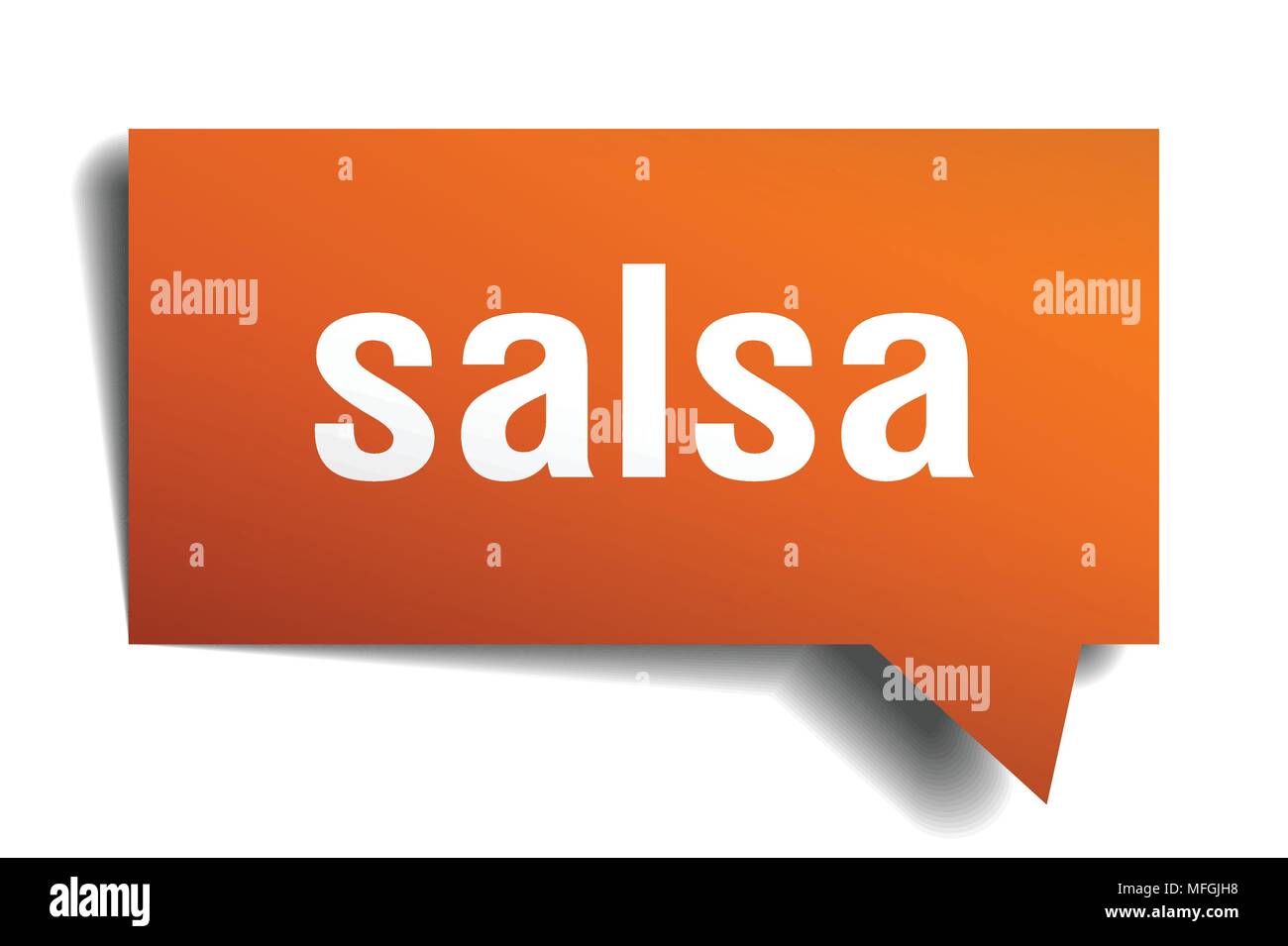 salsa orange 3d square isolated speech bubble Stock Vector Image & Art ...