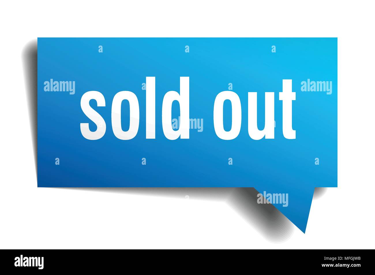 sold out blue 3d square isolated speech bubble Stock Vector Image & Art ...