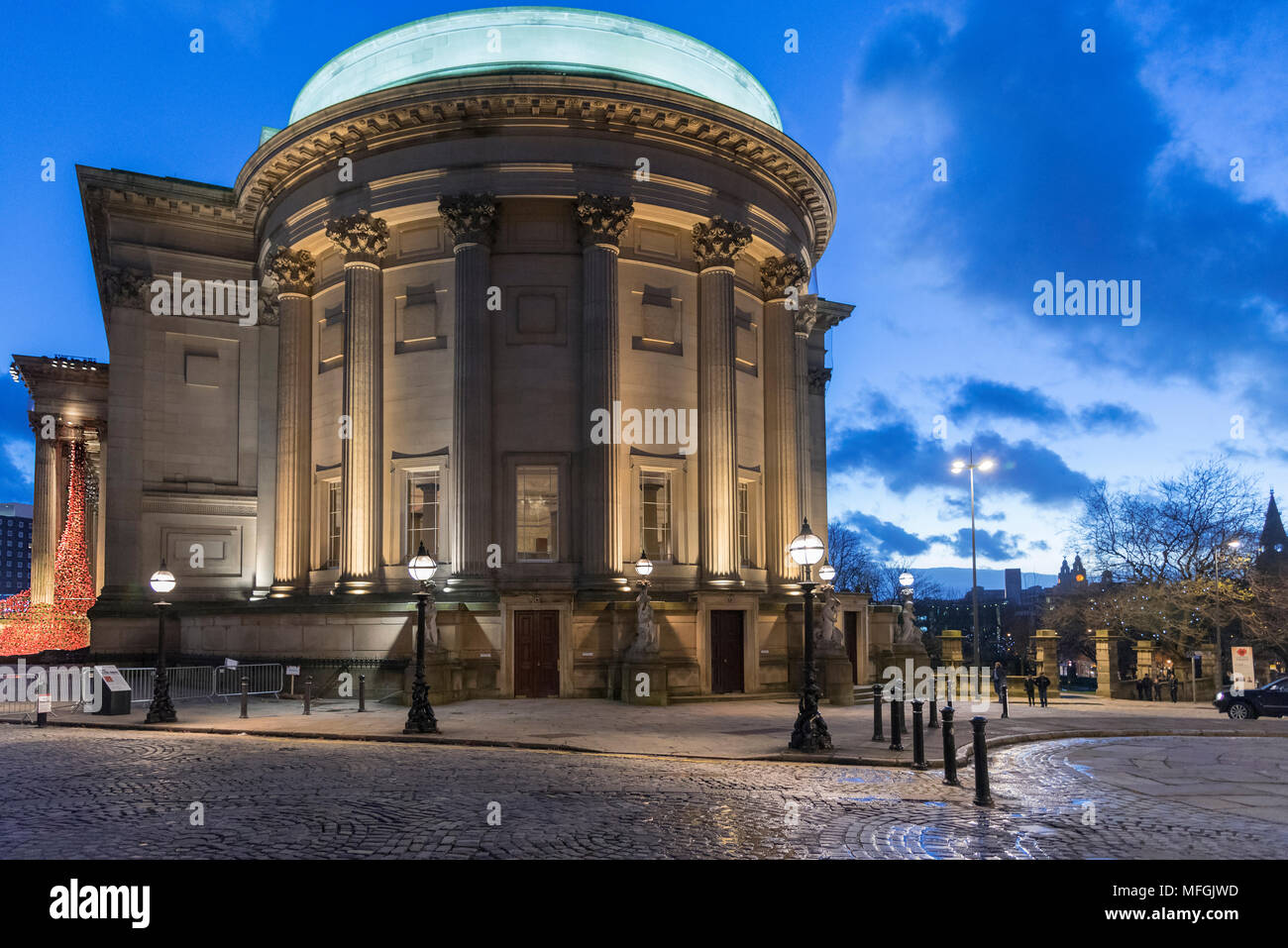 St Georges hall North entrance in evening light Stock Photo - Alamy
