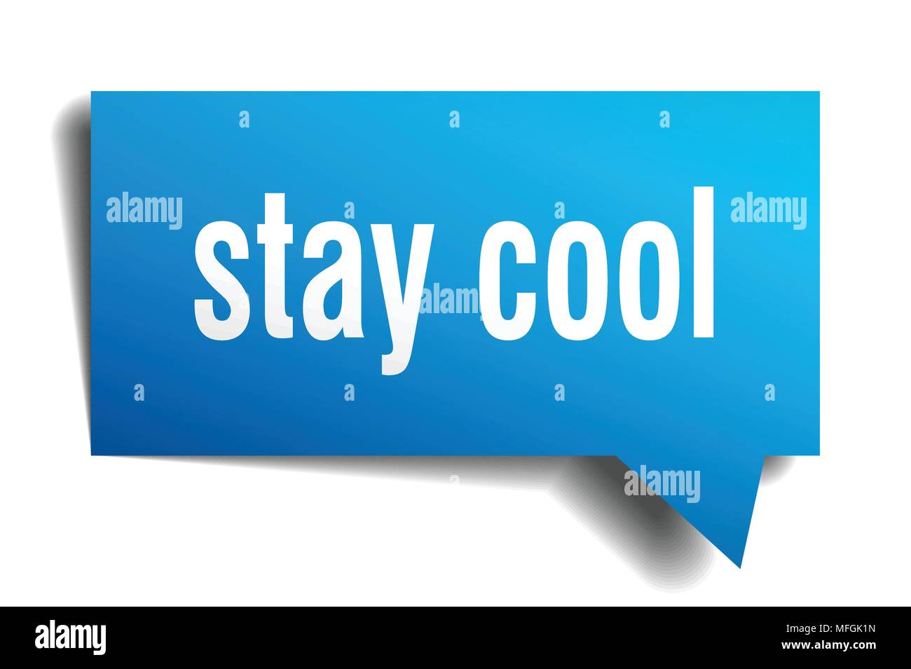stay cool blue 3d square isolated speech bubble Stock Vector Image ...