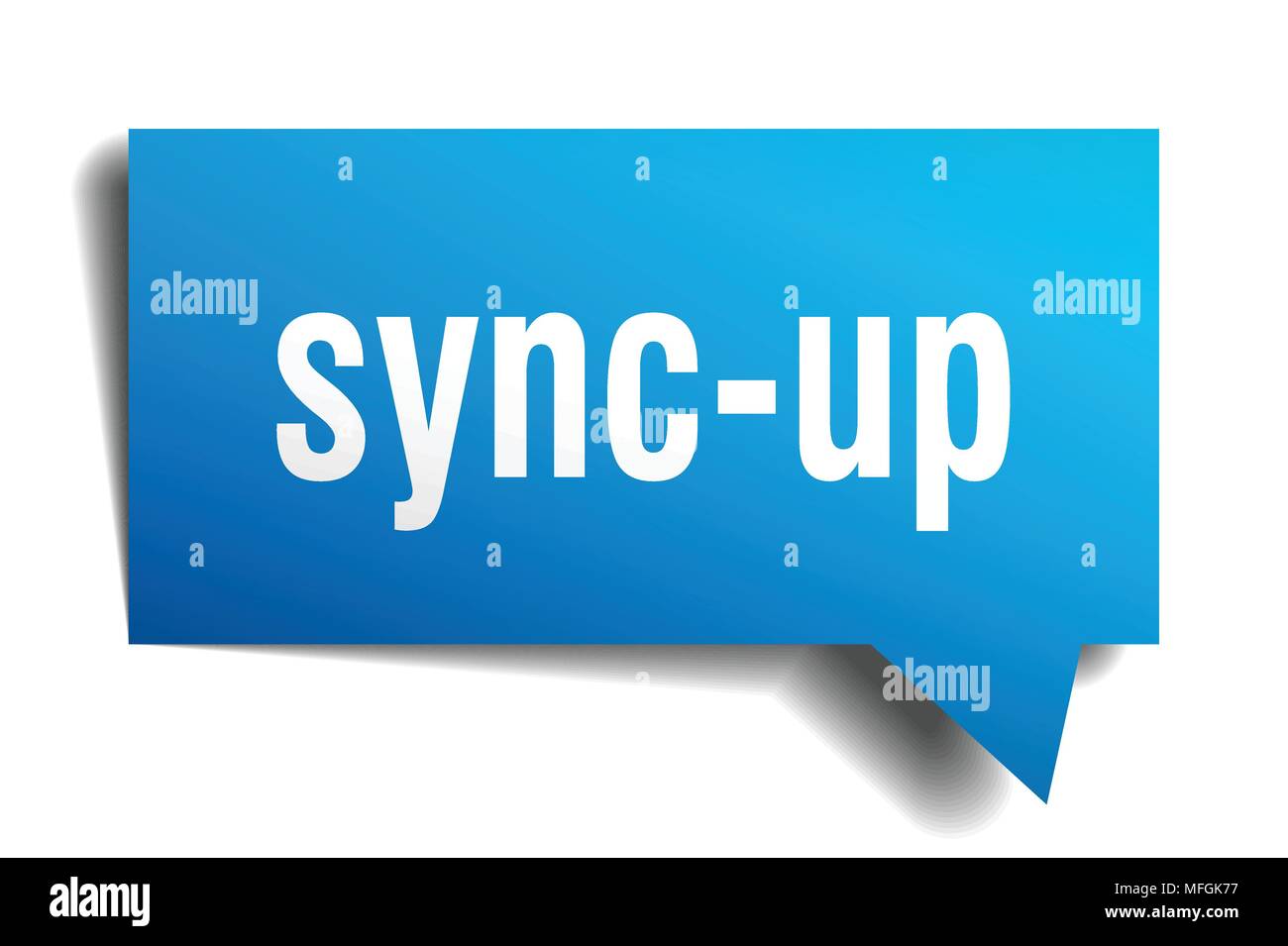 sync-up blue 3d square isolated speech bubble Stock Vector Image & Art ...