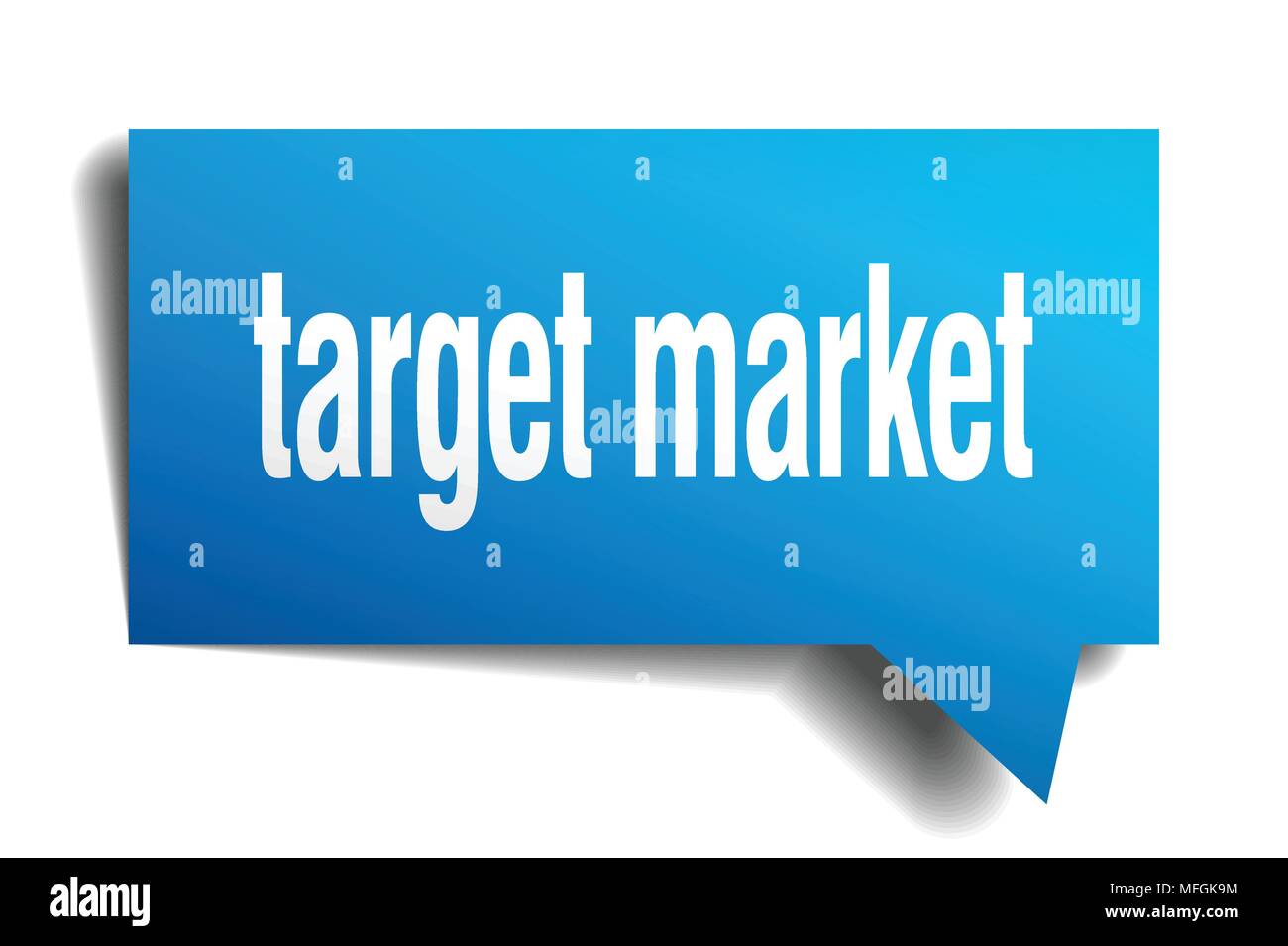 target market blue 3d square isolated speech bubble Stock Vector Image ...