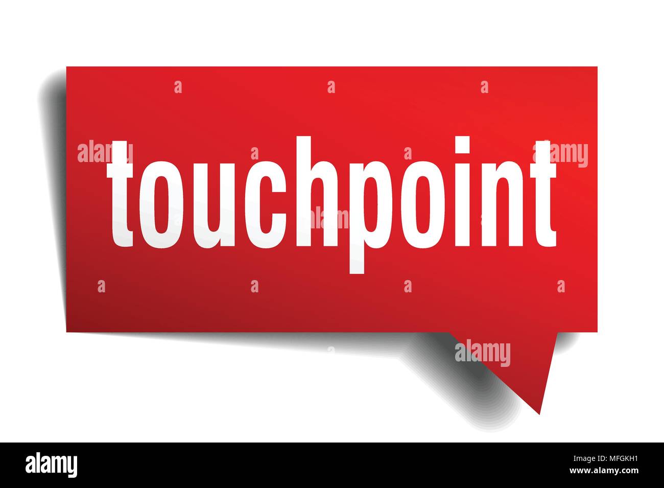 touchpoint red 3d square isolated speech bubble Stock Vector Image ...