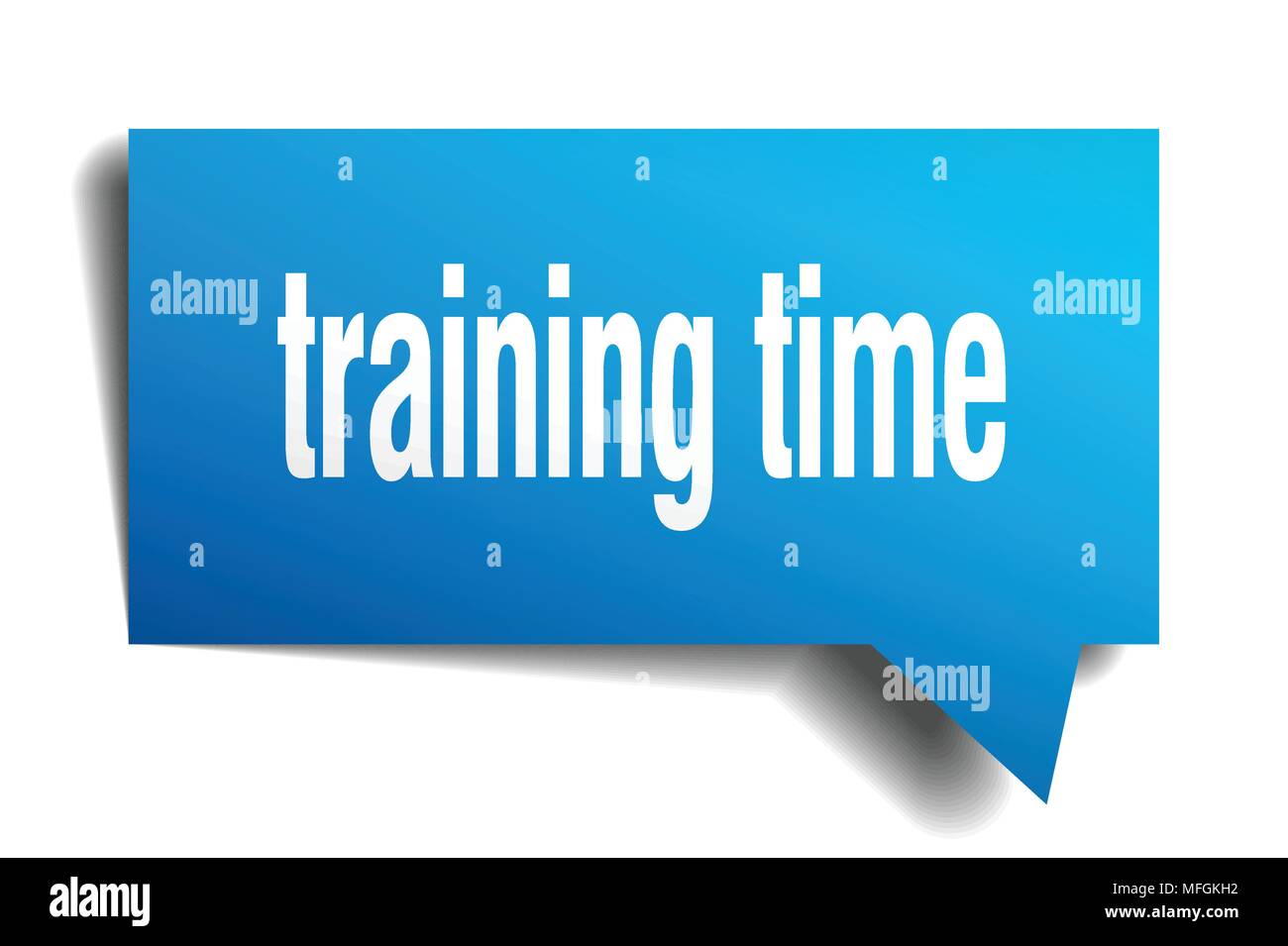 training time blue 3d square isolated speech bubble Stock Vector Image ...