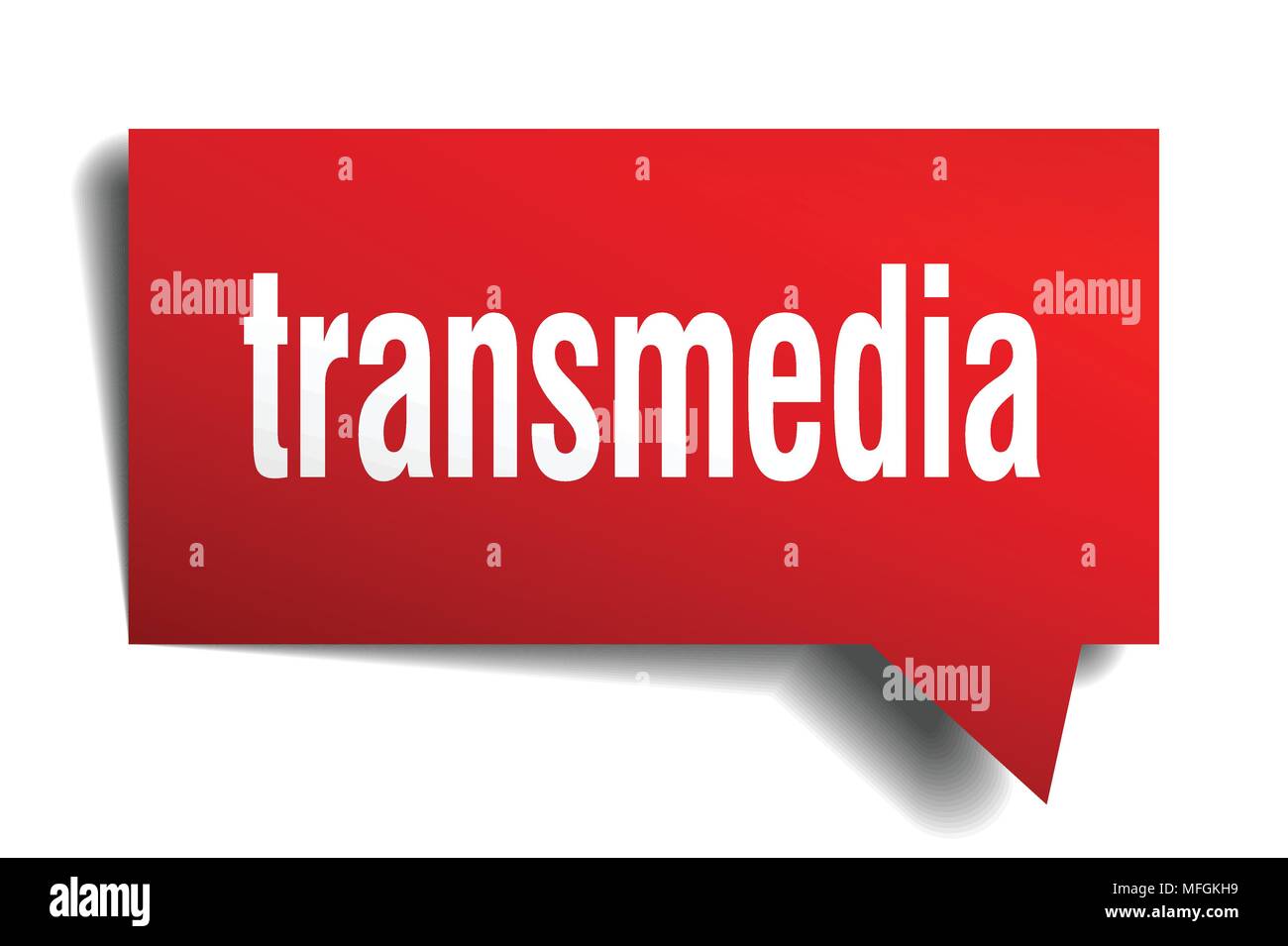 transmedia red 3d square isolated speech bubble Stock Vector Image ...