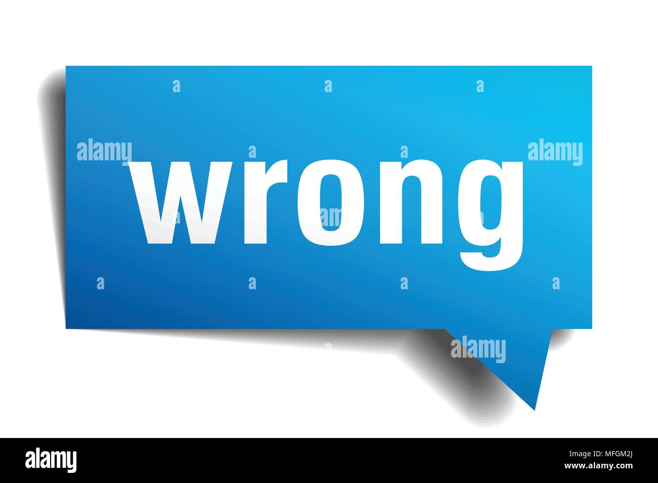 wrong blue 3d square isolated speech bubble Stock Vector Image & Art ...