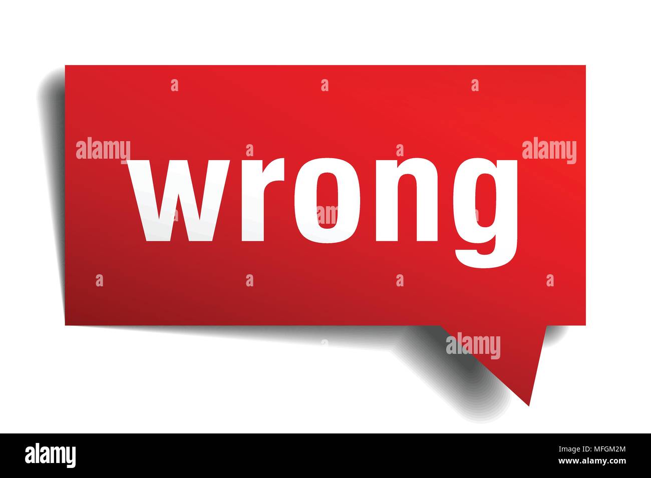 wrong red 3d square isolated speech bubble Stock Vector Image & Art - Alamy