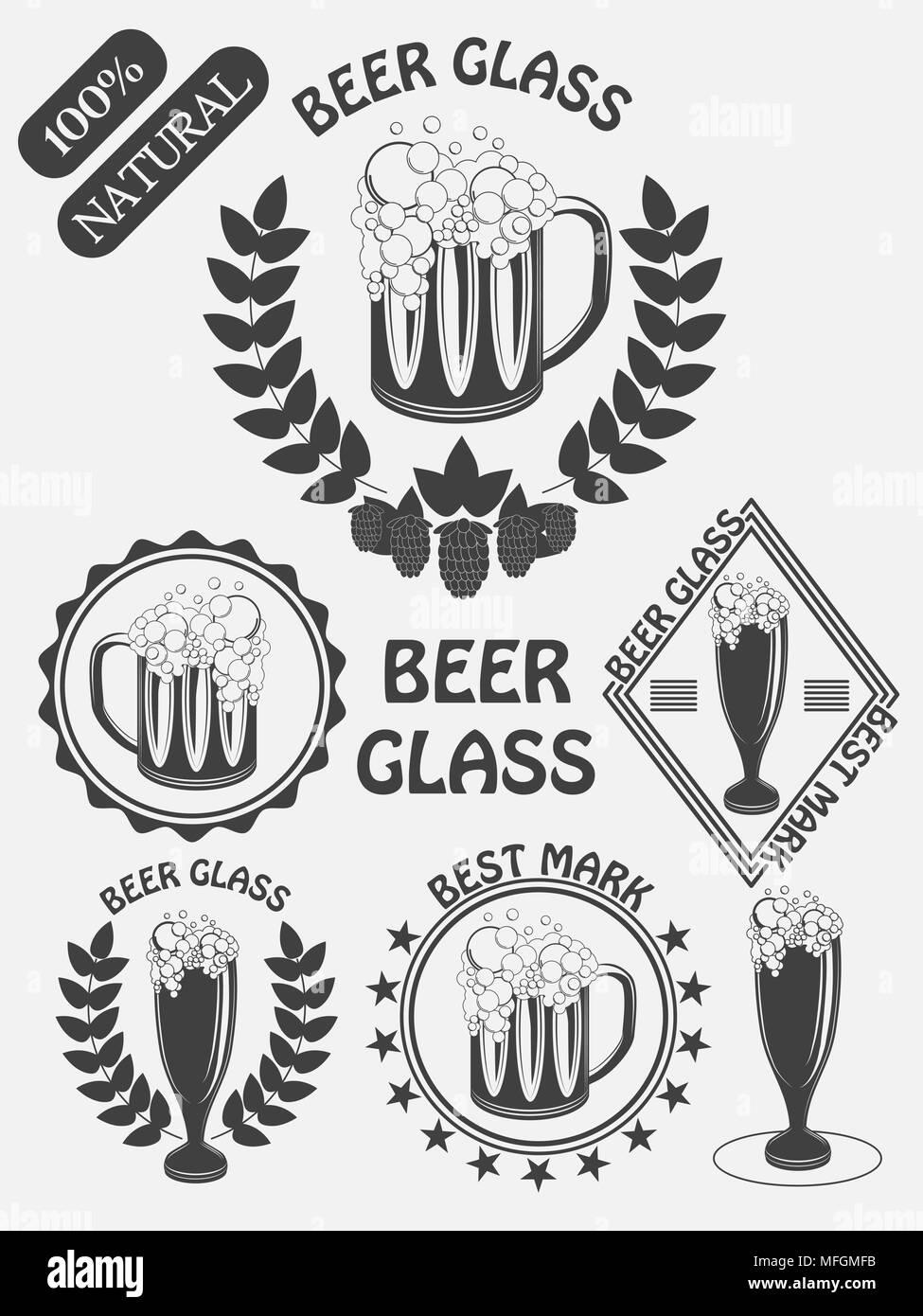 Vintage craft beer brewery emblems, labels and design elements. Beer my ...