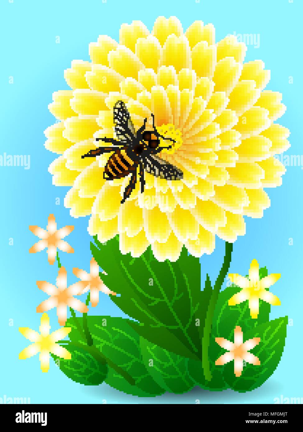 Pollen on honey bee Stock Vector Images - Alamy