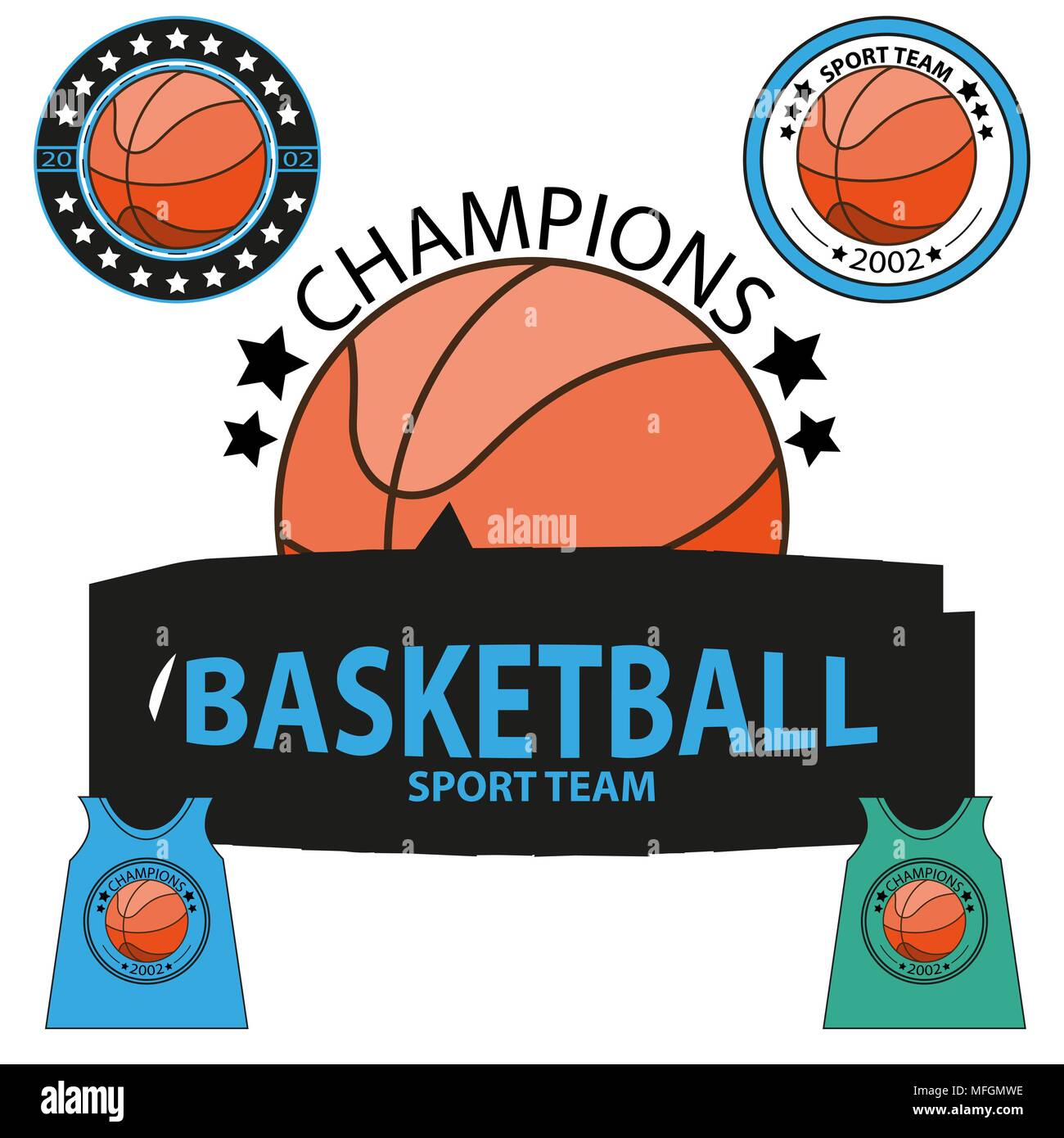 Set of Basketball championship logo. Vector illustration Stock Vector ...