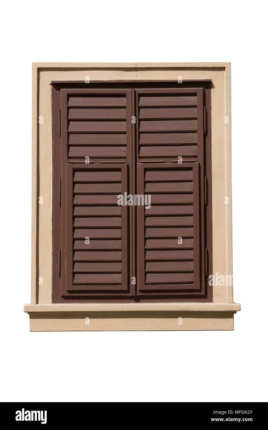 Old windows closed shutters Cut Out Stock Images & Pictures - Alamy