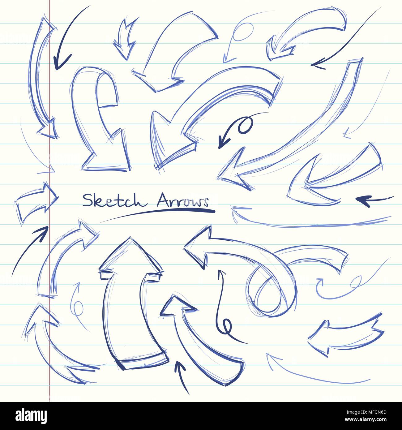 A large set of hand-drawn vintage arrows. Form style. It can be used ...