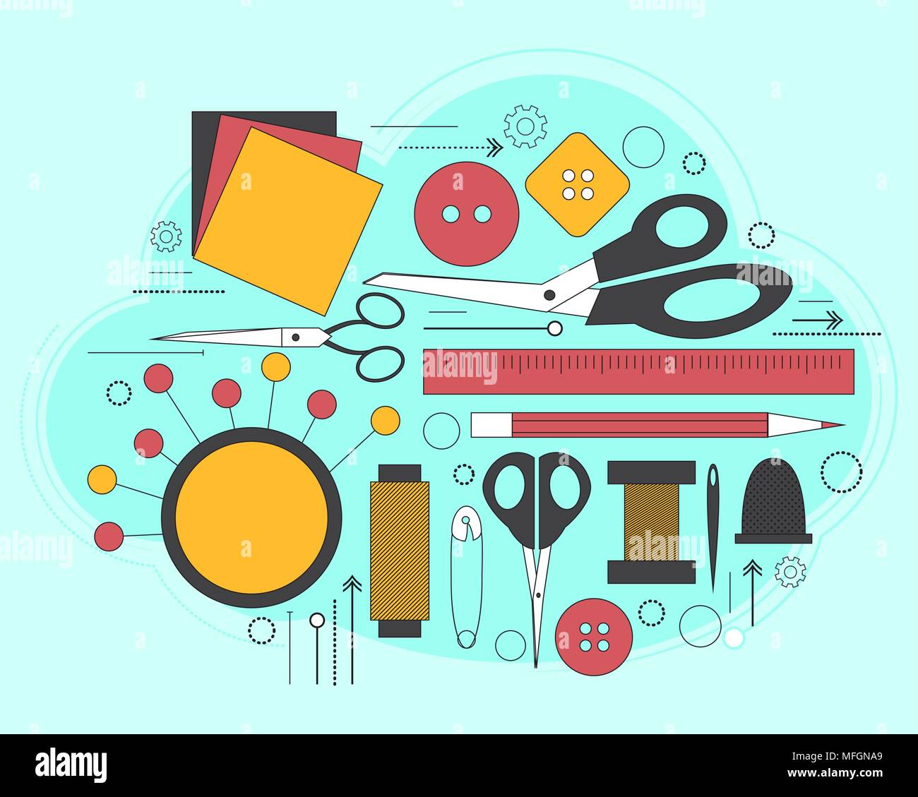 Sewing paper card dressmaking hi-res stock photography and images - Alamy