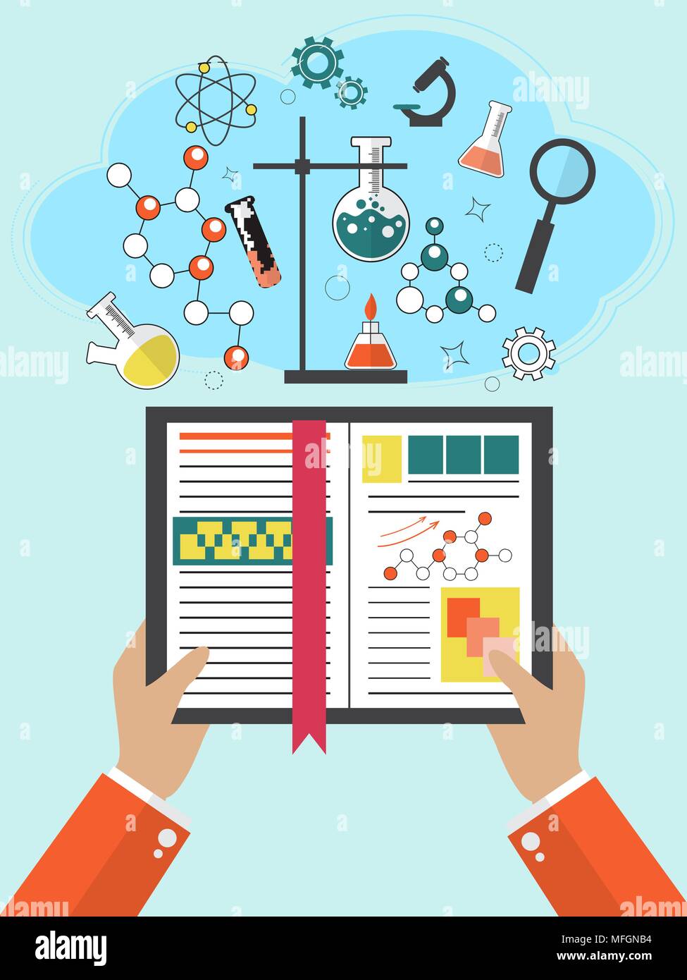 Flat study background. Web courses and distance education. Back to ...