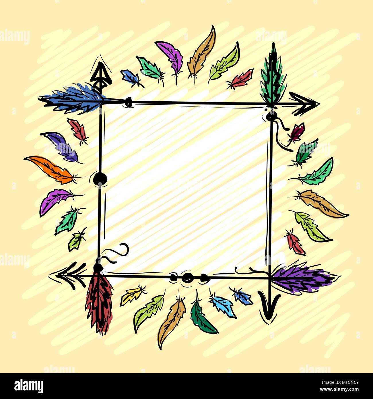 Native American Feather Borders