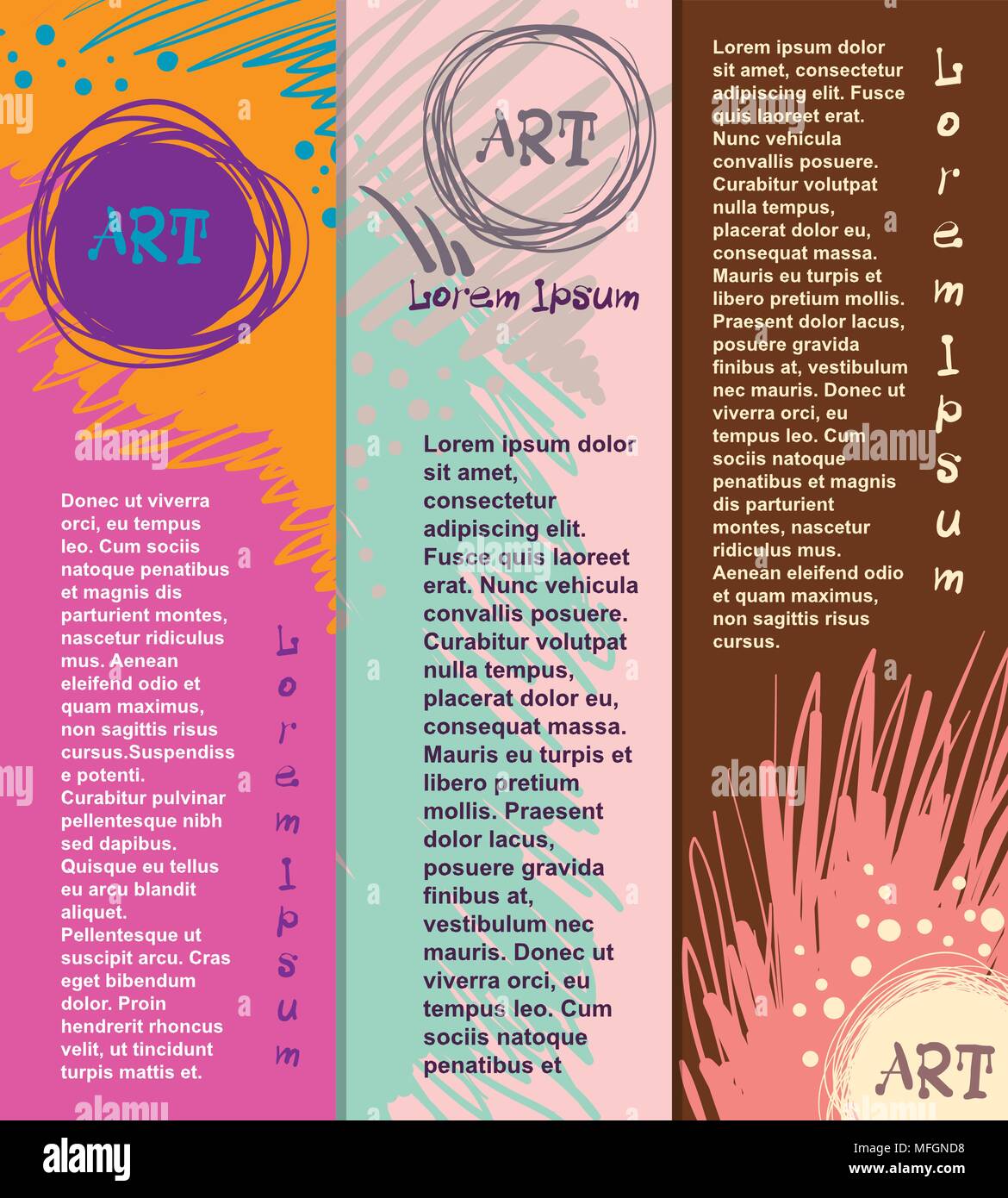 Three bright abstract banners with place for your text. Individual ...