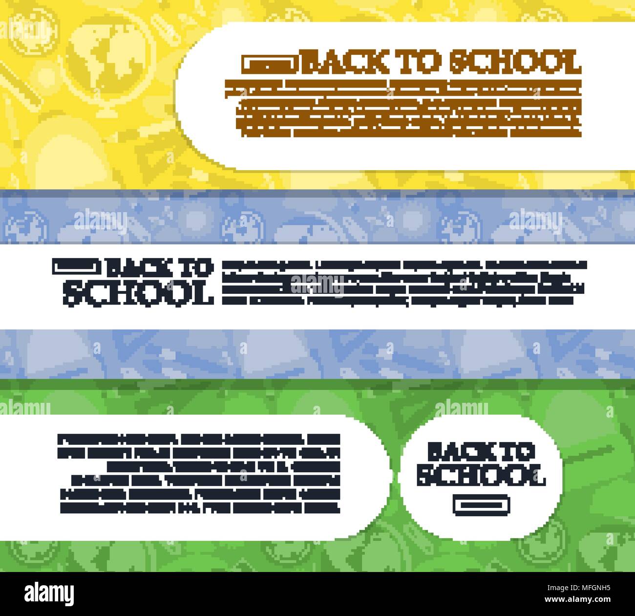 Set of banners back to school with place for your text. Vector ...