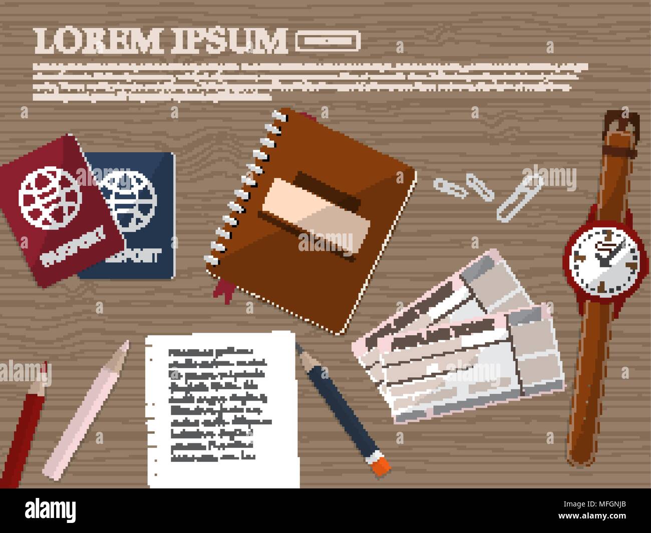 Travel, tourism in a flat style. World travel. Traveller table. Vector ...