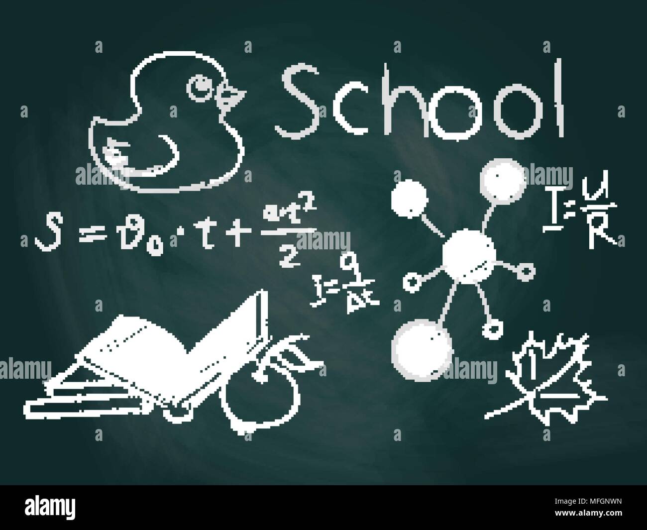 White chalk child drawings Stock Vector Images - Alamy